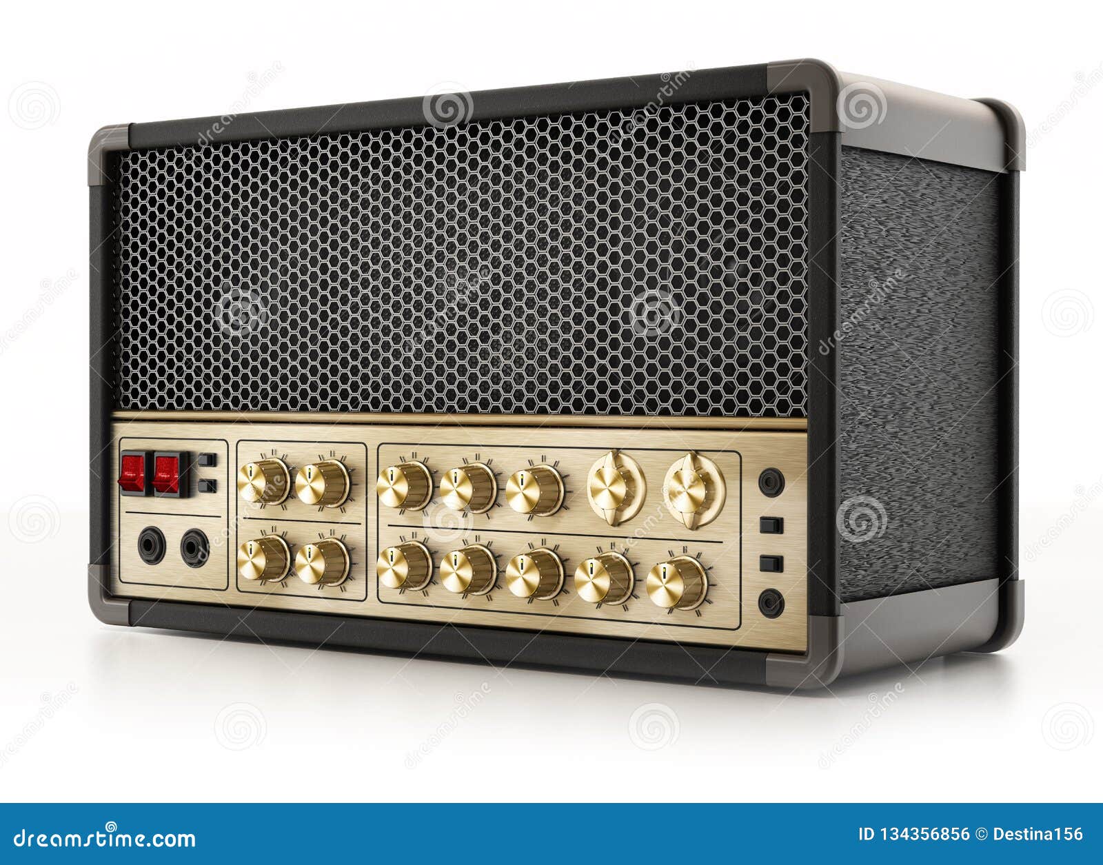 Generic Guitar Amplifier Isolated on White Background. 3D Illustration ...