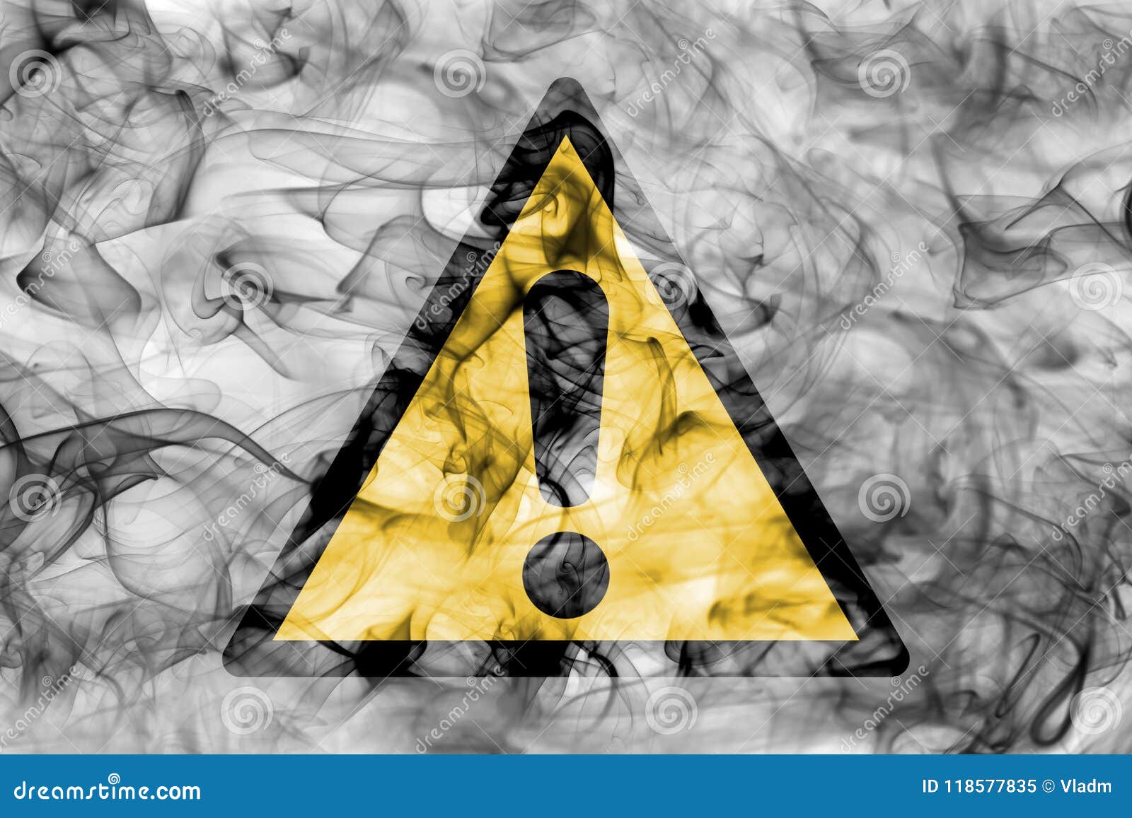 Generic Hazard Warning Smoke Sign. Triangular Warning Hazard Sign ...