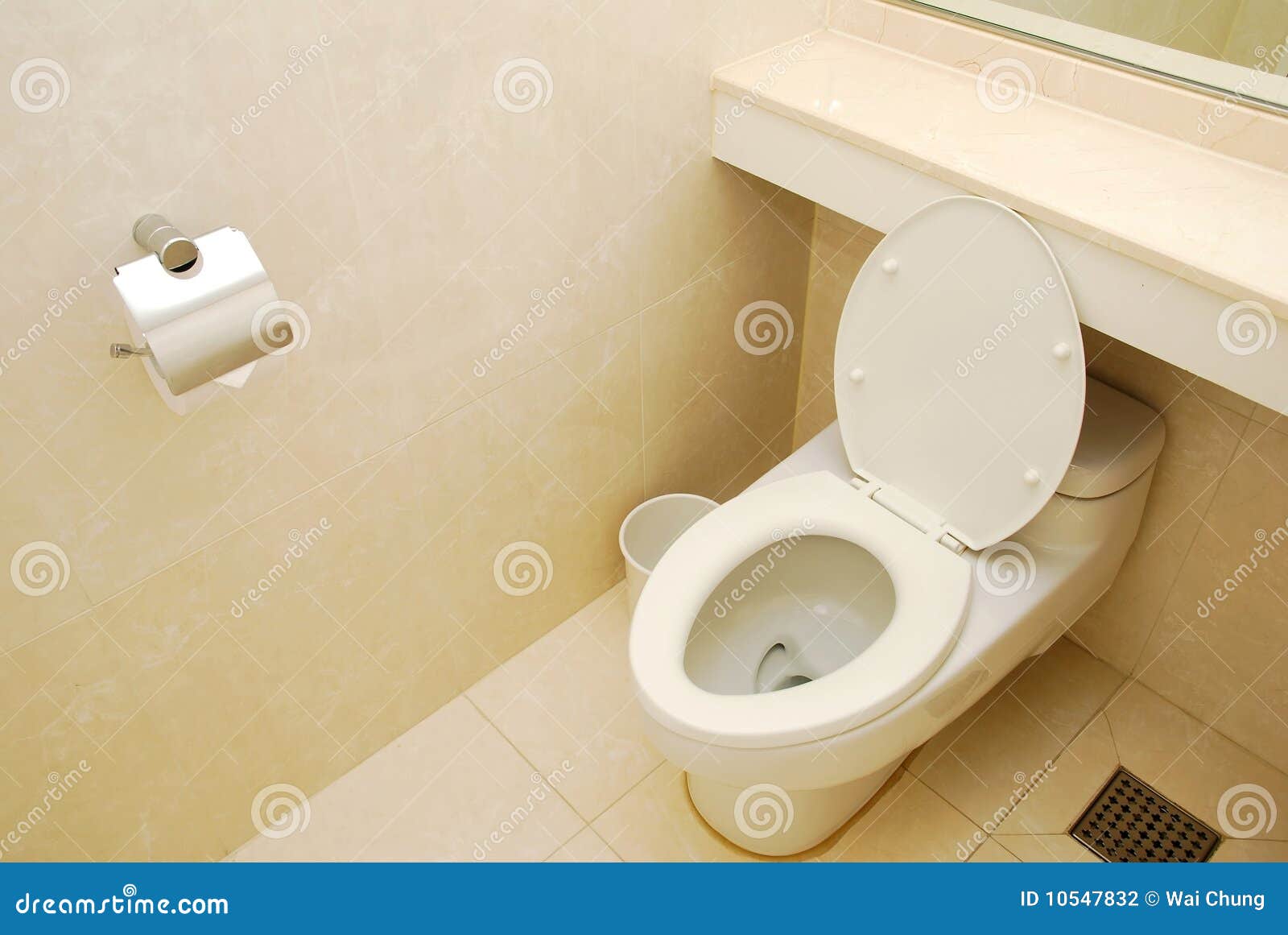 Old, Generic Toilet Room Of Apartment Or Small Hotel Flush Toilet With ...