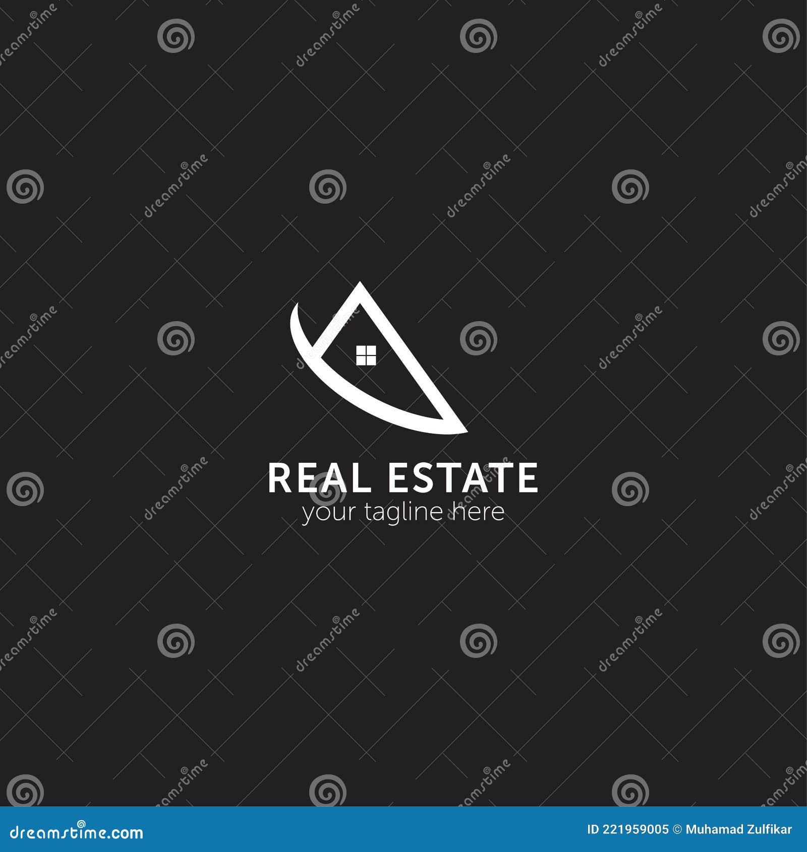 Generic House Logo Template with Black Background Vector Isolated Stock ...