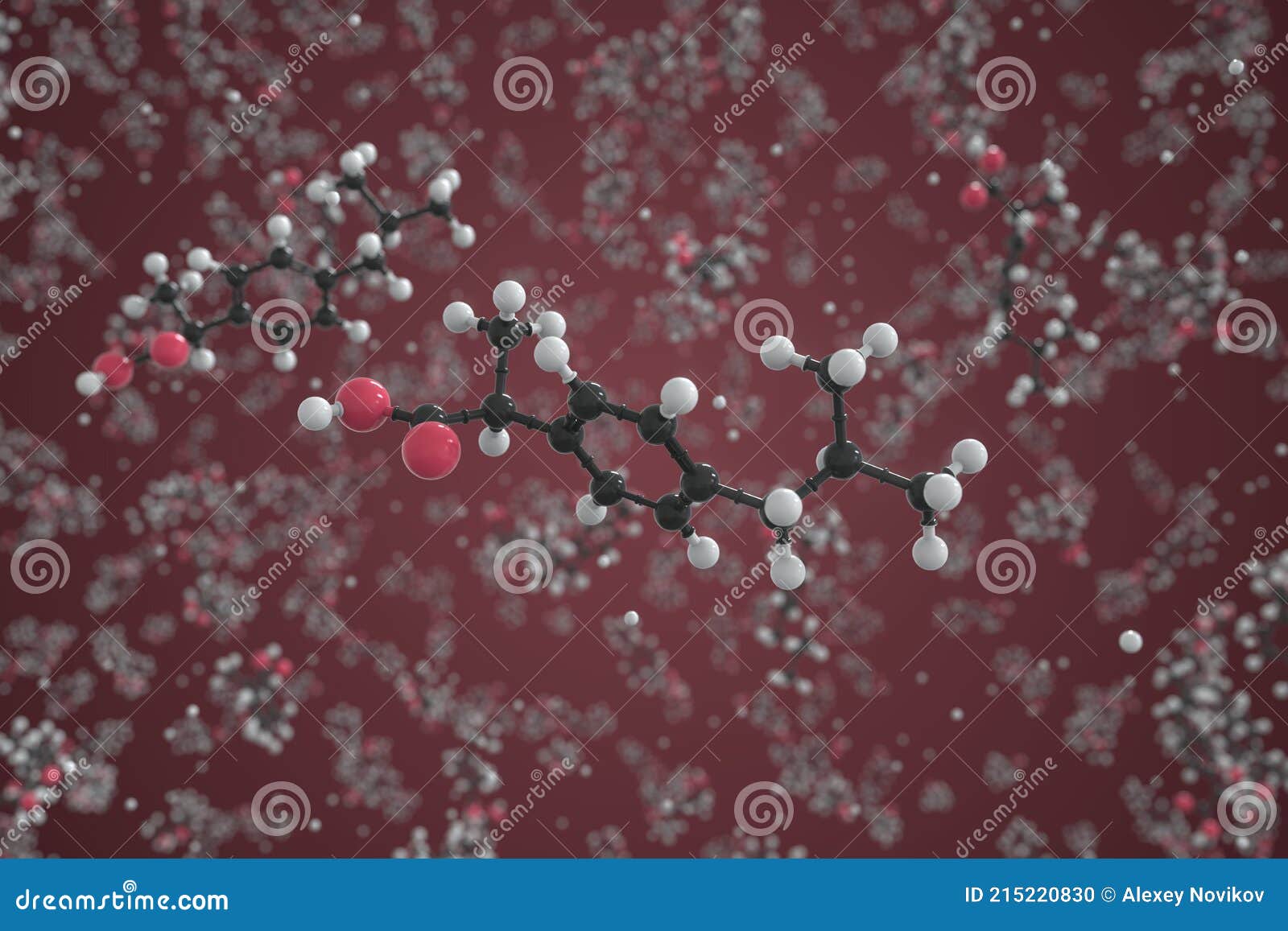 Generic Ibuprofen Molecule, Scientific Molecular Model, 3d Rendering ...