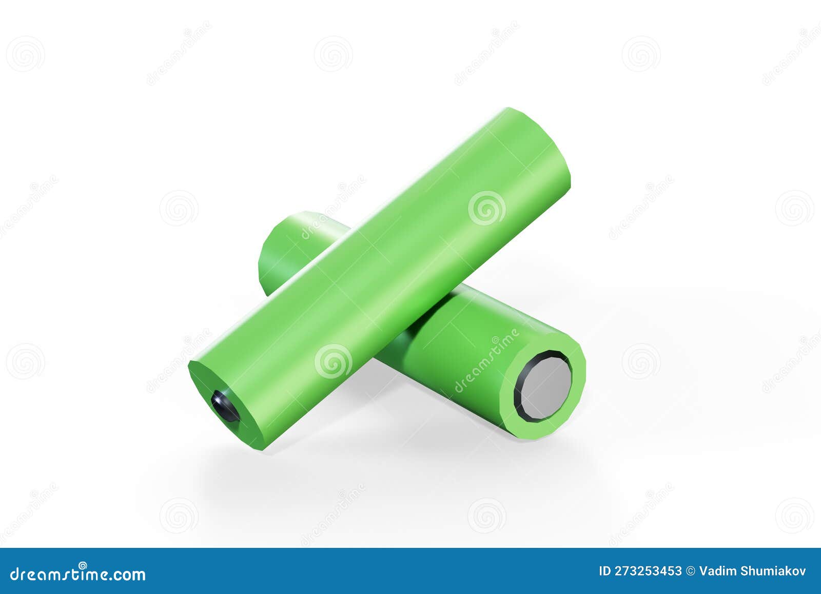 Generic Lithium-ion Batteries - Isolated on White - 3D Rendering Stock ...