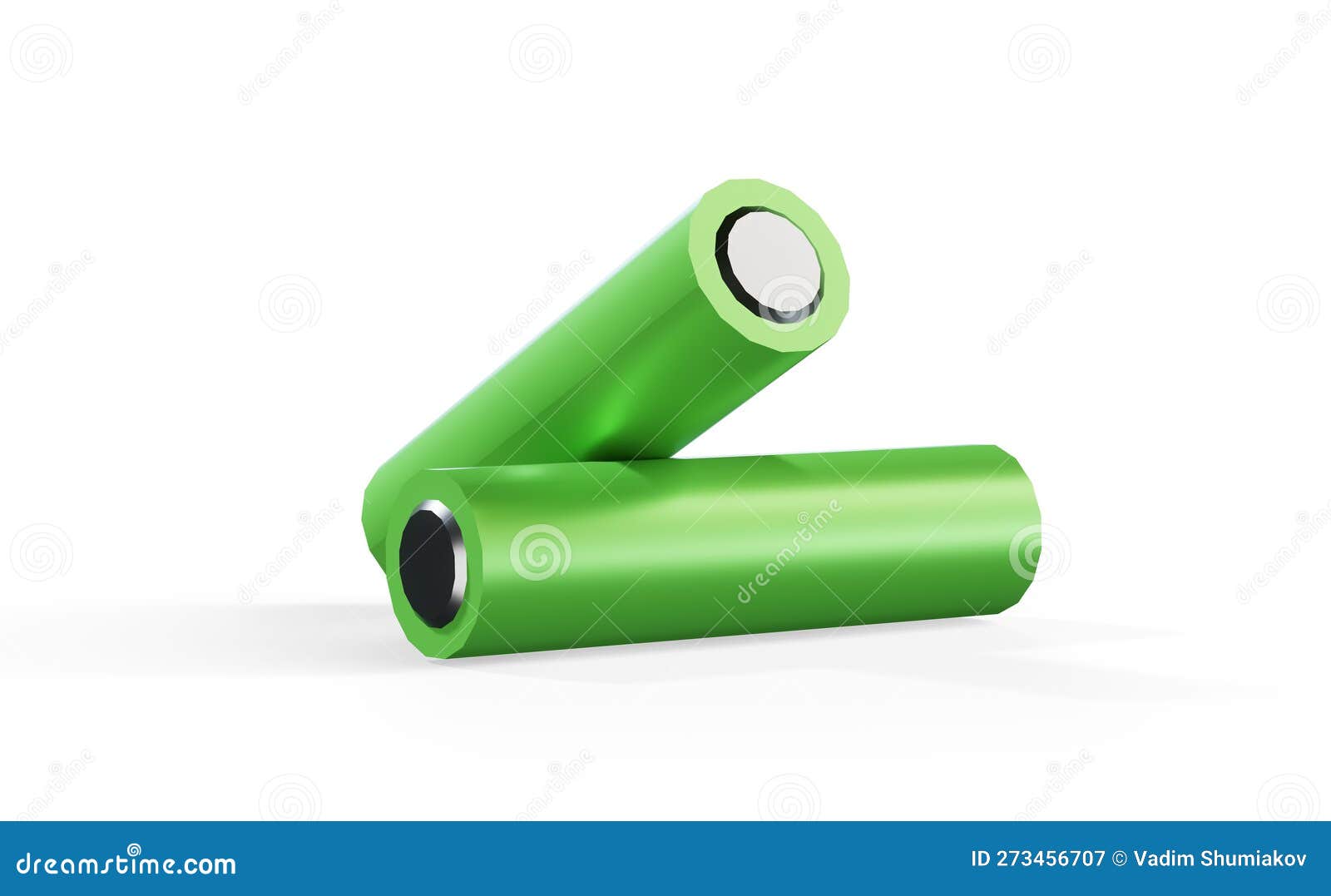 Generic Lithium-ion Batteries - Isolated on White - 3D Rendering Stock ...