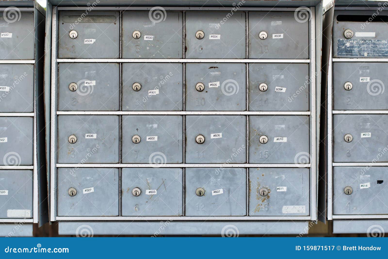 Generic Mailboxes at an Apartment Complex. Stock Image - Image of metal ...
