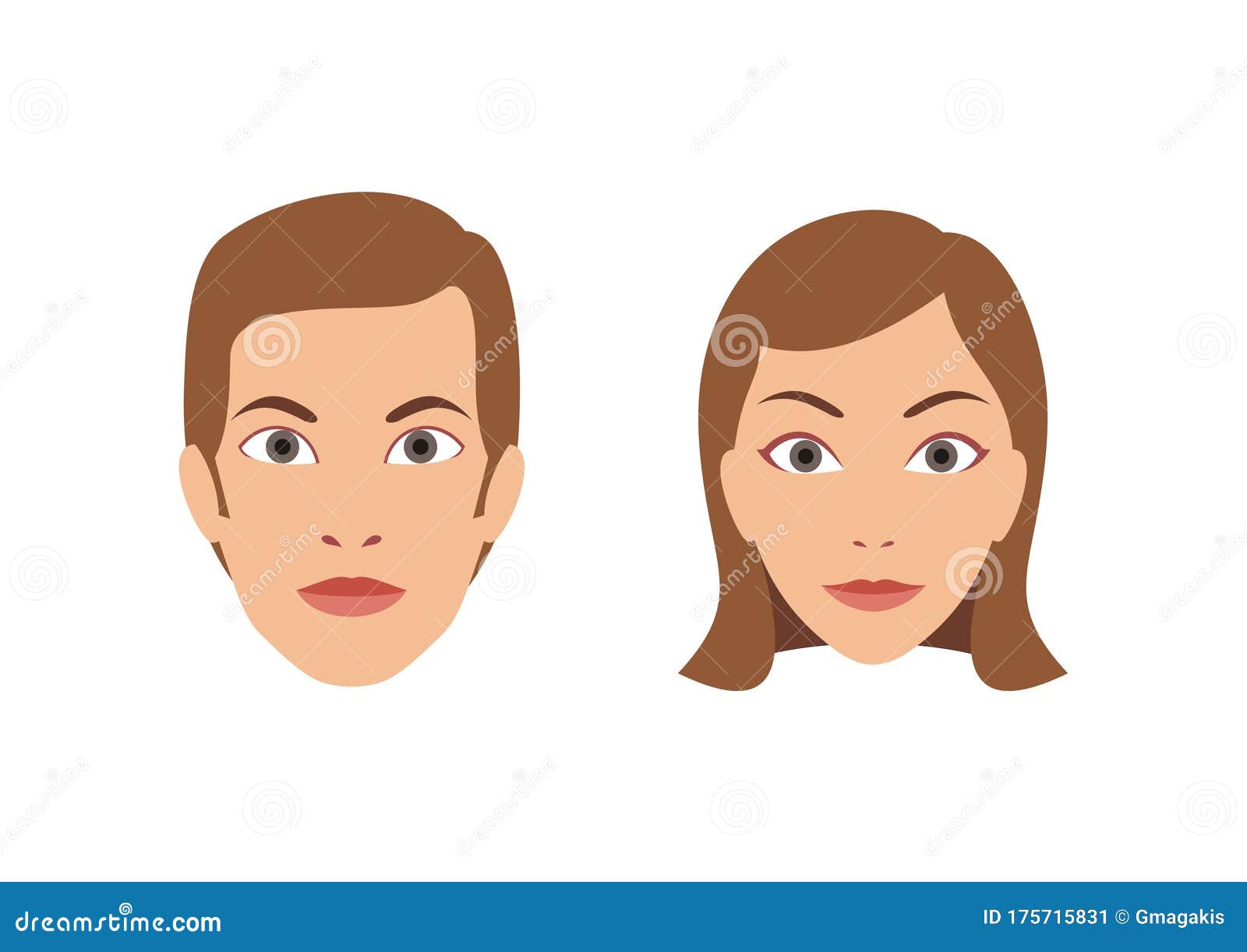 Generic male female faces stock illustration. Illustration of portraits ...