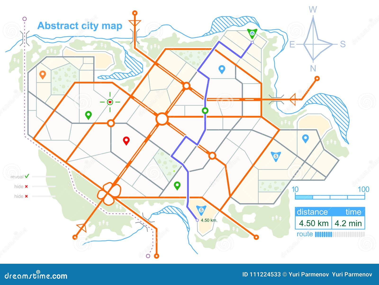City Map. Line Scheme of Roads. Town Streets on the Plan. Urban ...