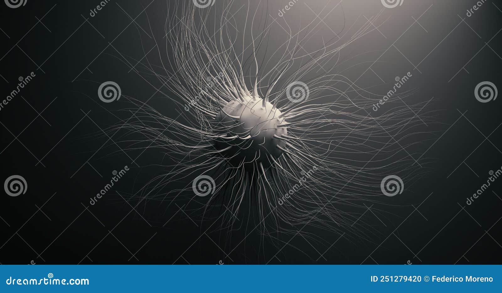 Generic Microscopic Cell. Microorganism with Stylized Strands ...