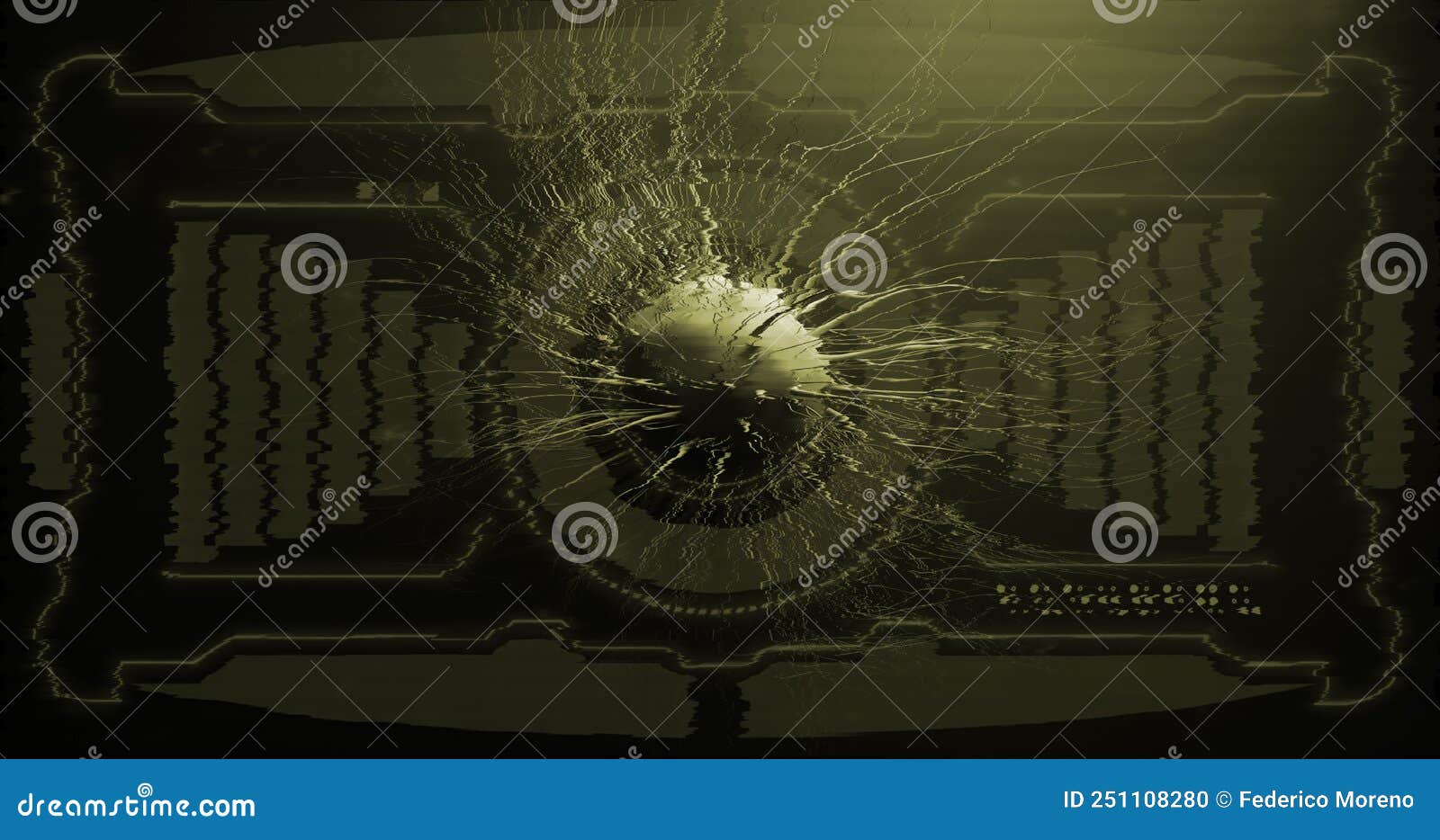 Generic Microscopic Cell. Scanner Screen Display. Microorganism with ...