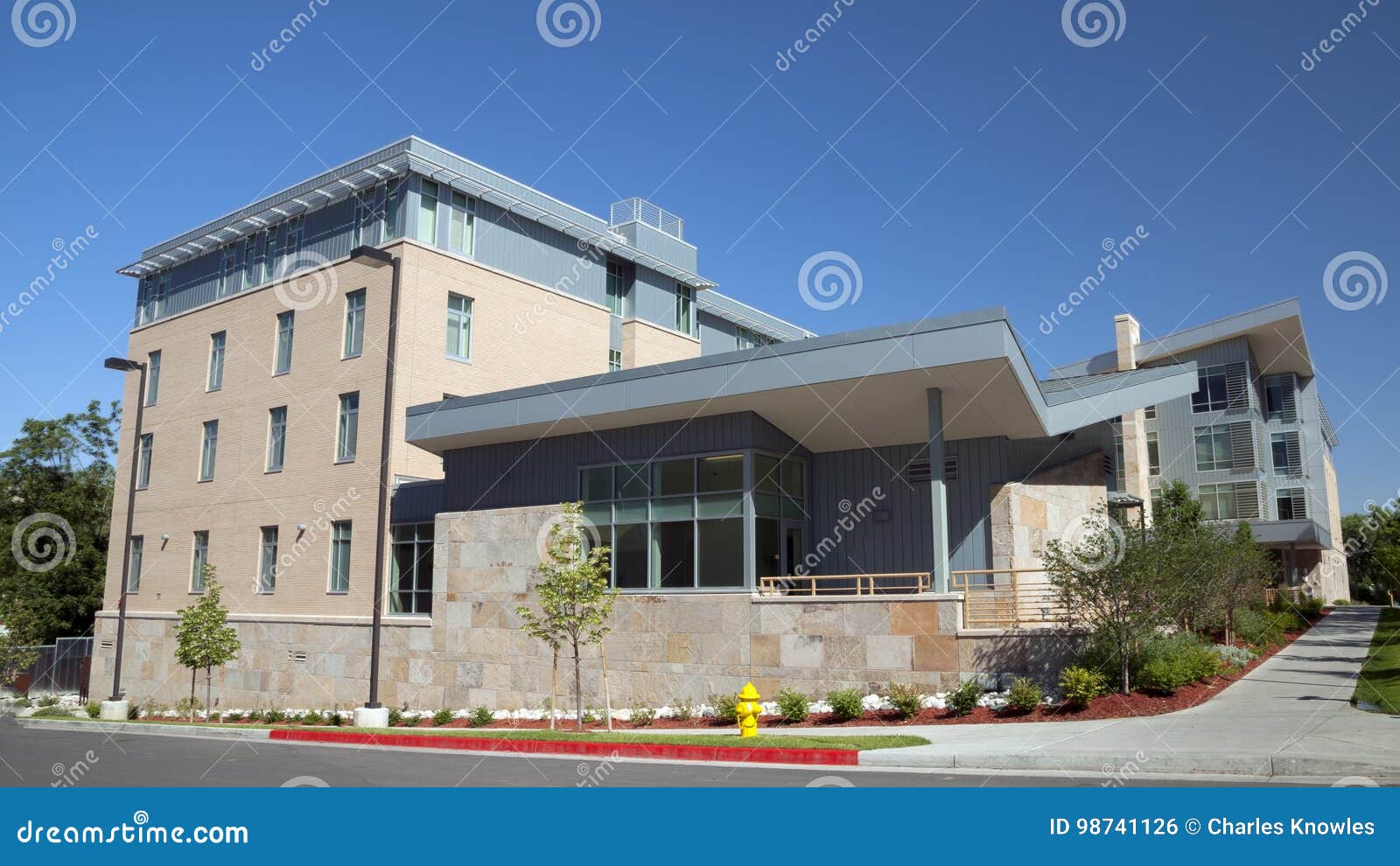 Generic Modern Building on a School Campus Stock Photo - Image of ...