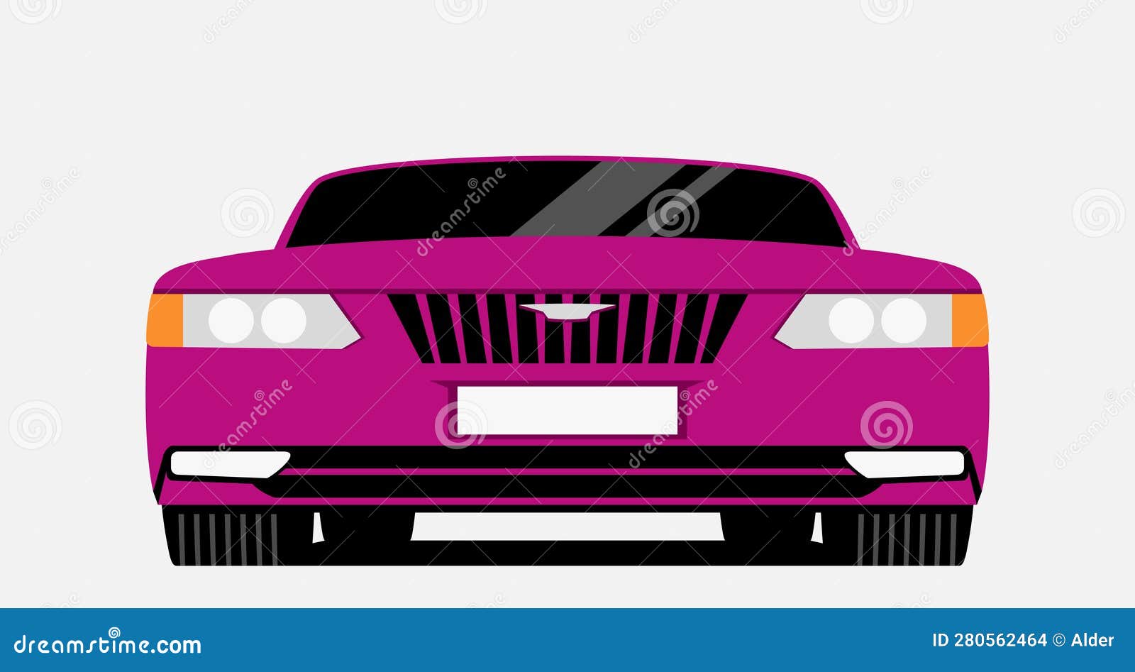 Generic Modern Car Front View Stock Vector - Illustration of flat ...