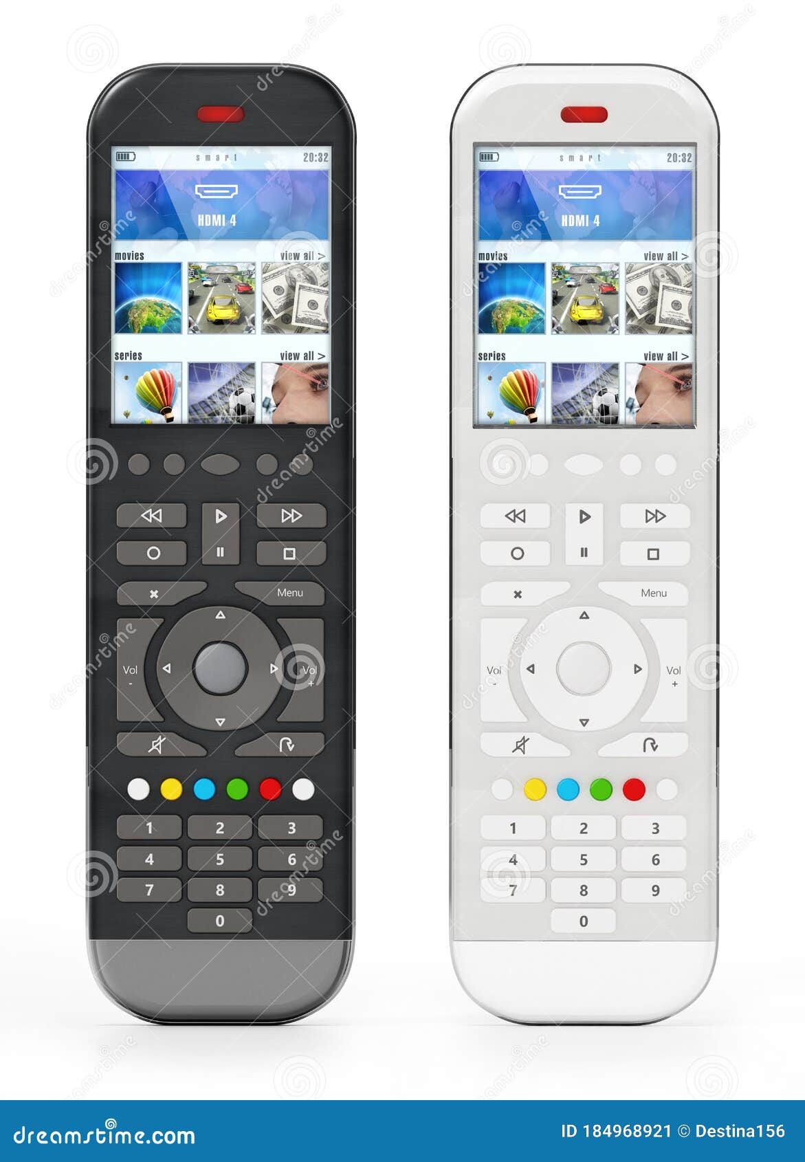 Generic Modern Smart TV Remote Controls with Color Display. 3D ...