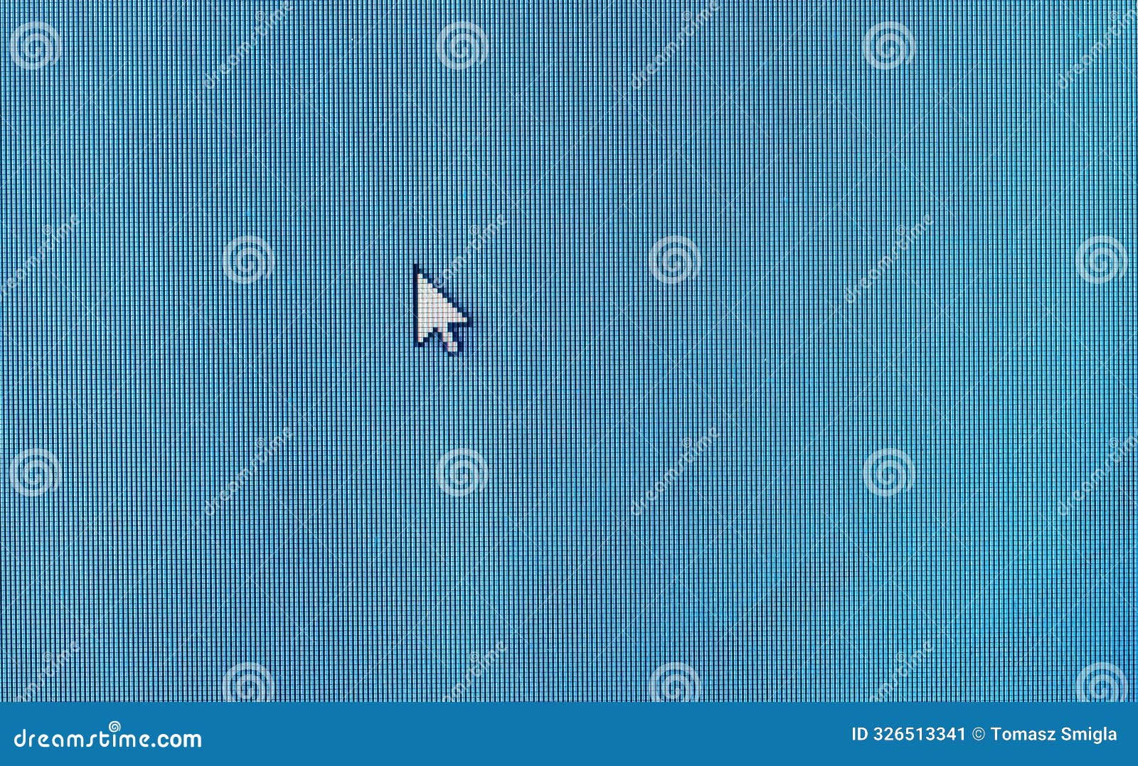 Generic Mouse Cursor Pointer on a Desktop PC Monitor Computer Teal Display Screen Detail Closeup ...