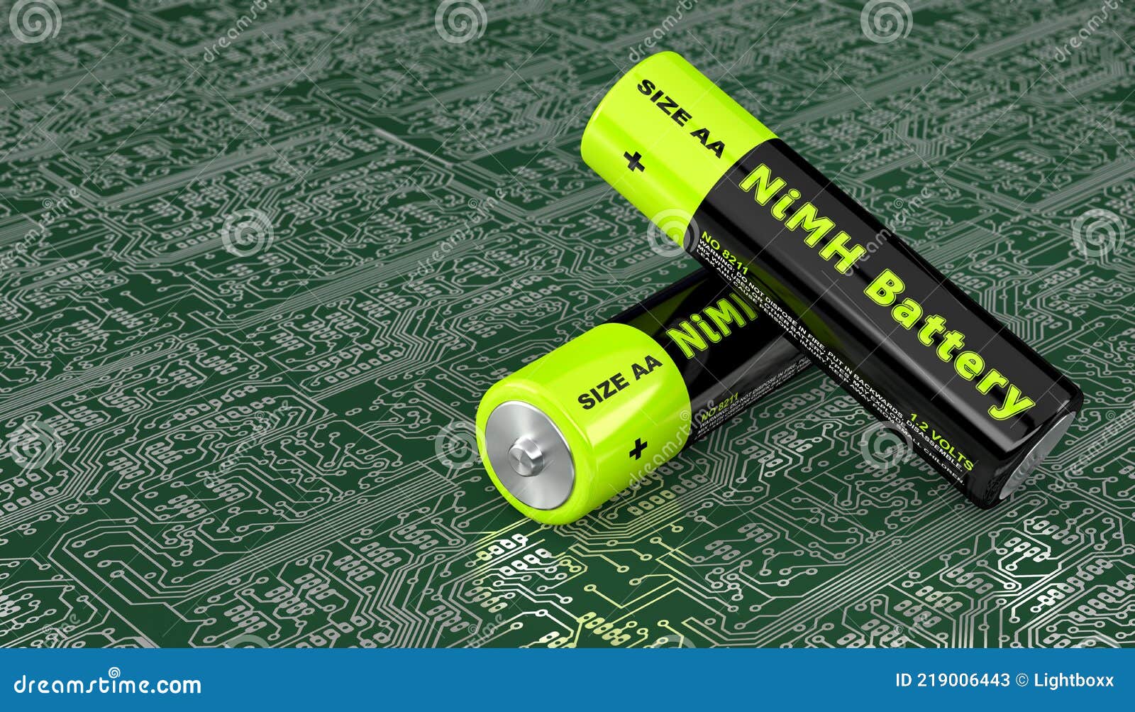 Two Rechargeable AA NiMH Batteries. Royalty-Free Stock Photography ...