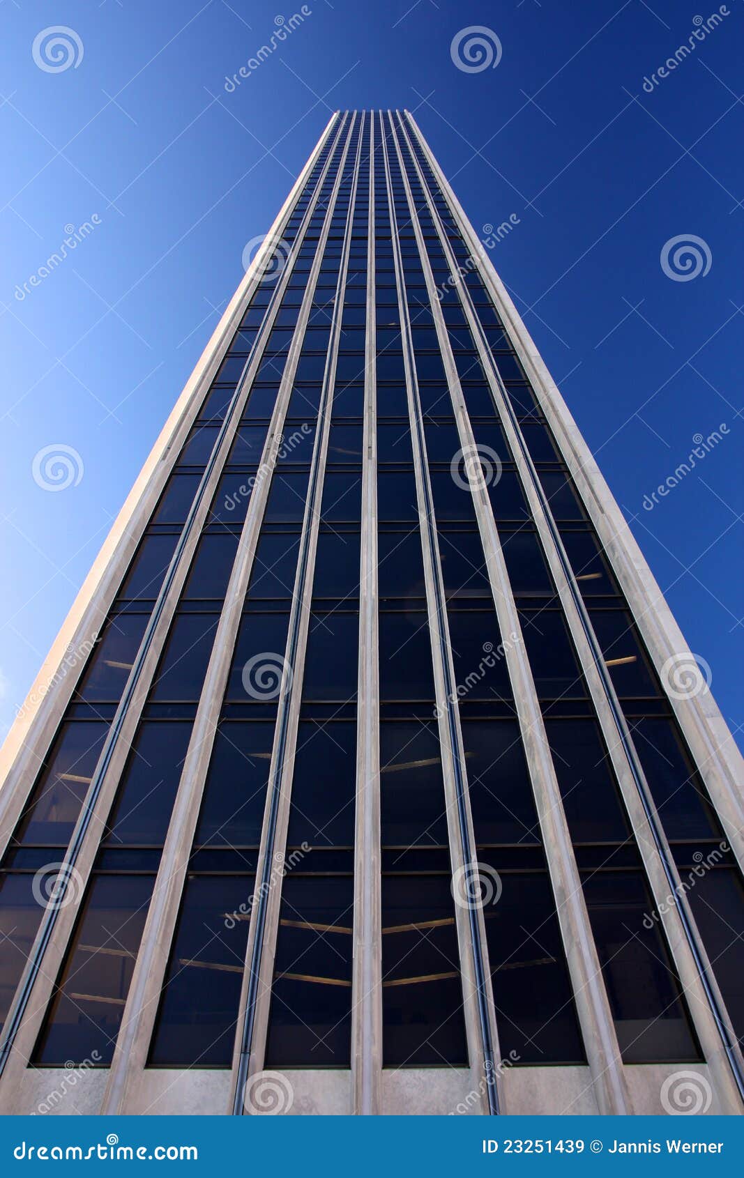 Generic Office Tower Rising into the Blue Sky Stock Image - Image of ...