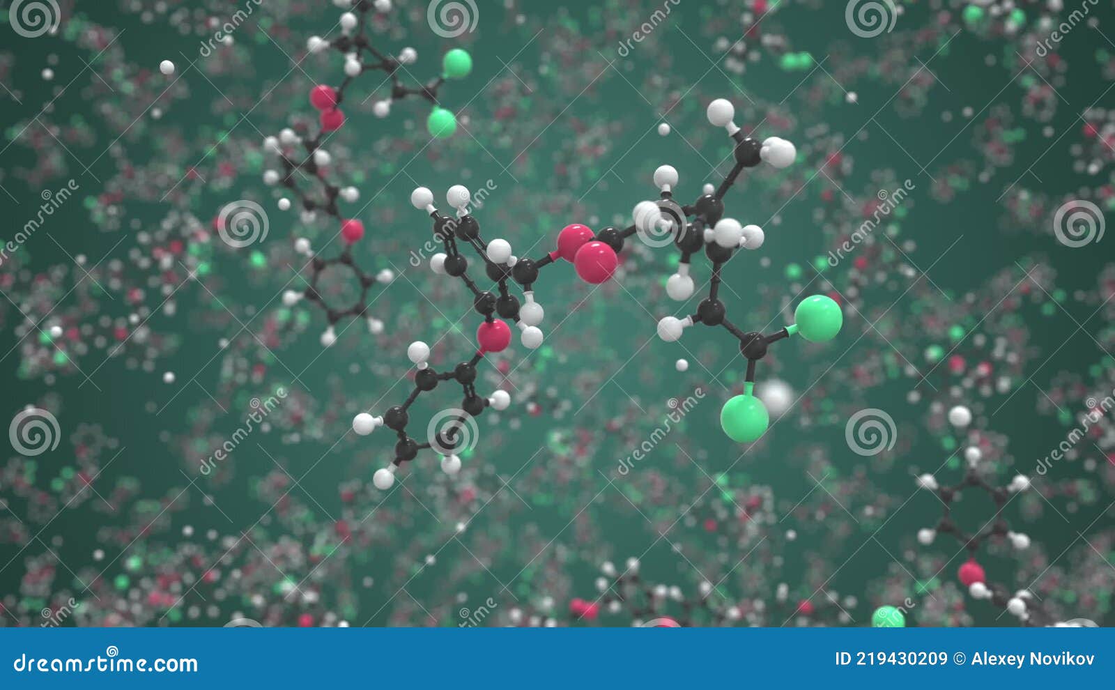 Generic Permethrin Molecule. Molecular Model. Looping Seamless 3d ...