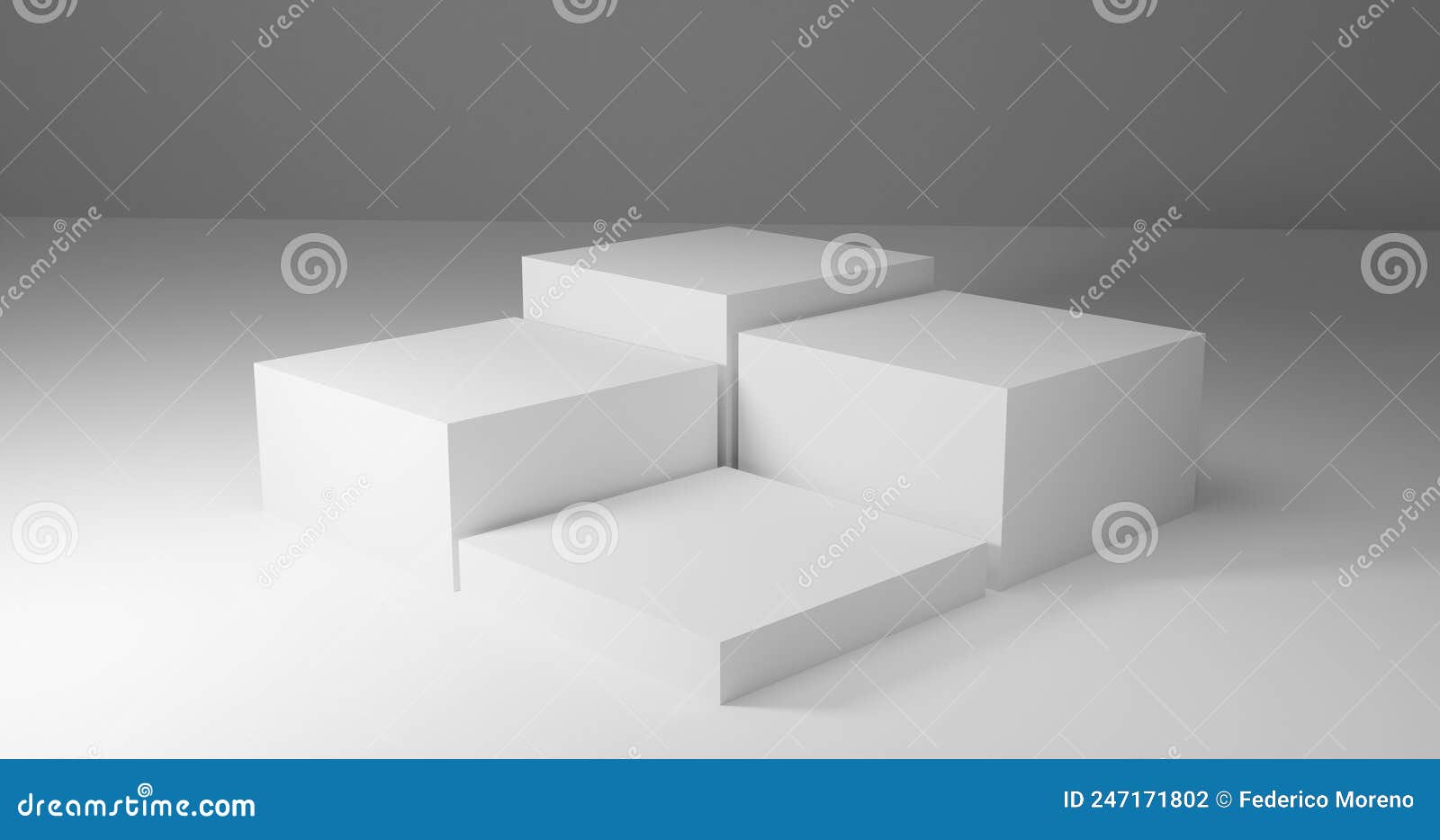 Generic Product Display Presentation. Four White Cube Pedestal Podium ...