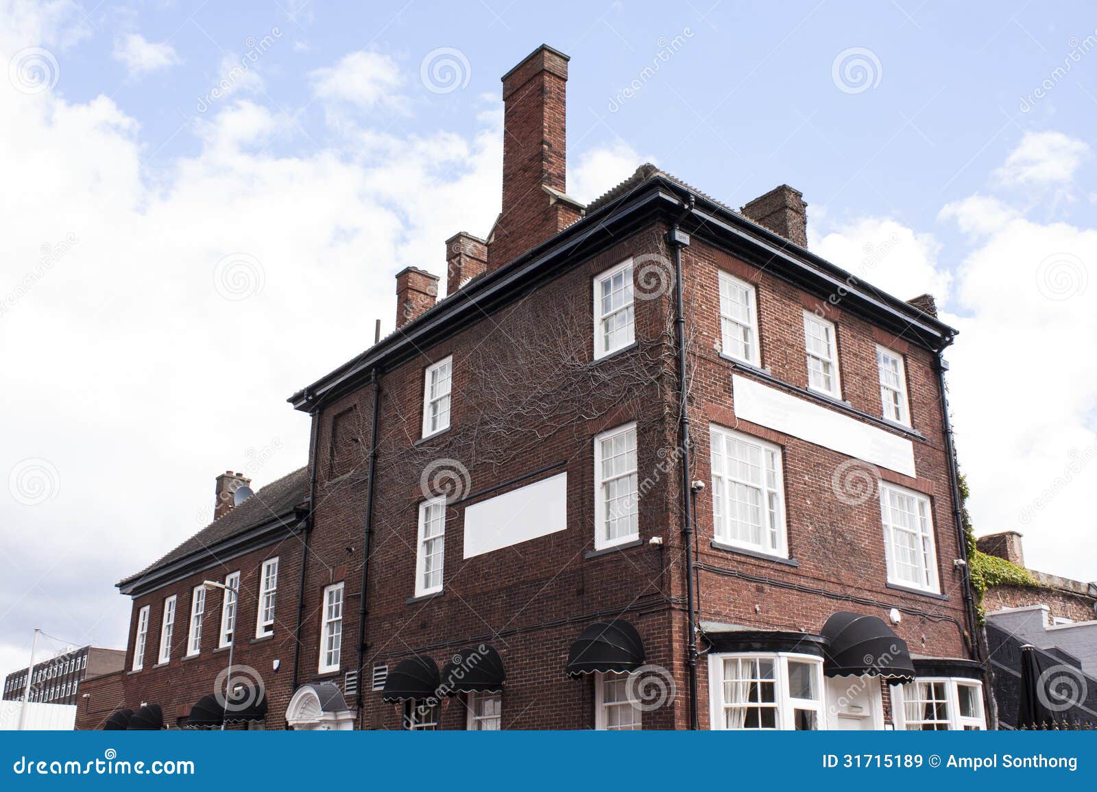 The Generic Red Brick Office Building Stock Image - Image of brick ...