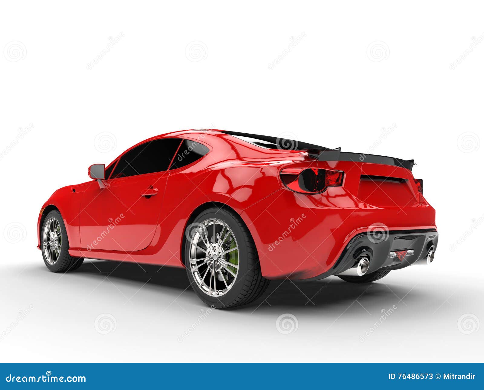 Generic Red Sports Car - Rear Left View Stock Illustration ...
