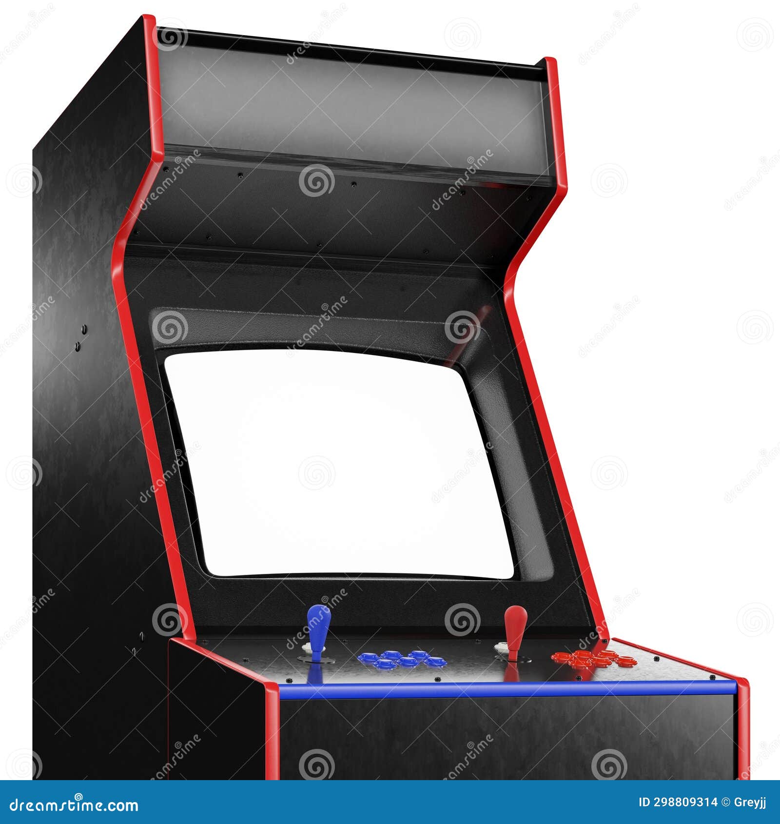 Generic Retro Arcade Machine or Cabinet for Two Players with Blue and ...