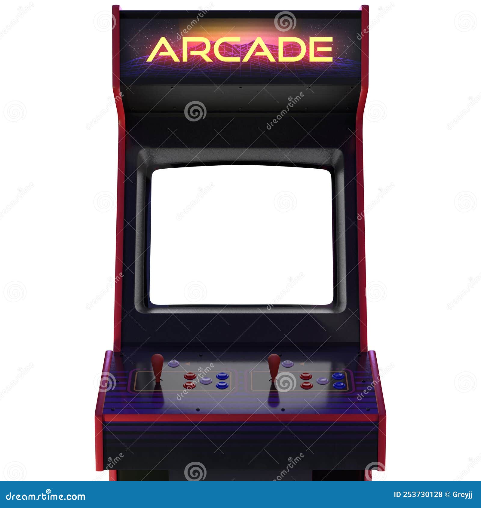 Generic Retro Arcade Machine or Cabinet for Two Players Stock Photo ...