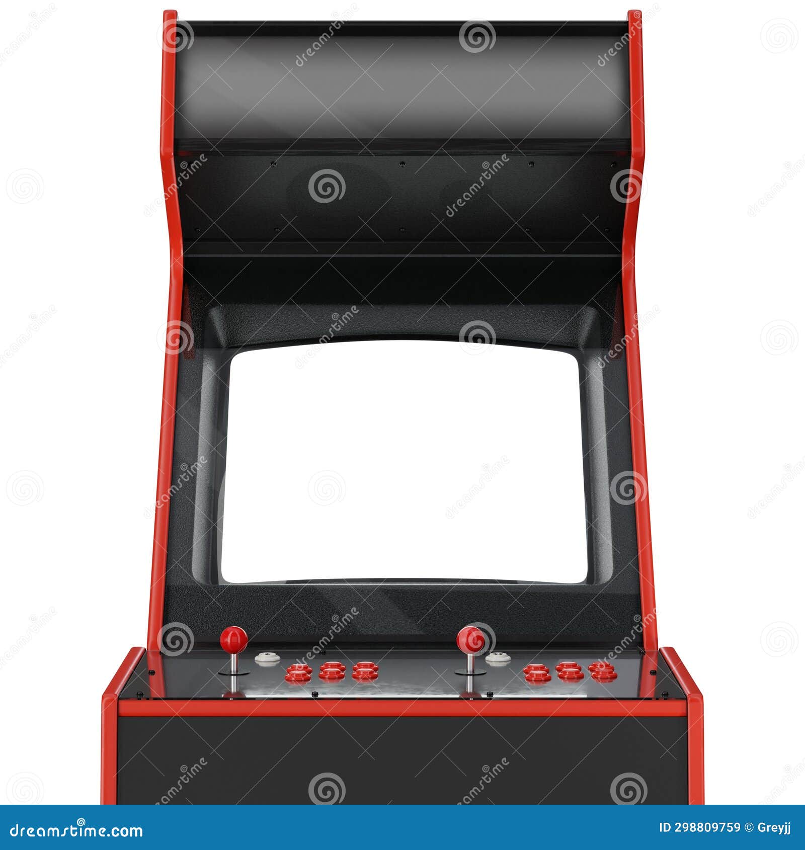 Generic Retro Arcade Machine or Cabinet for Two Players with Red ...