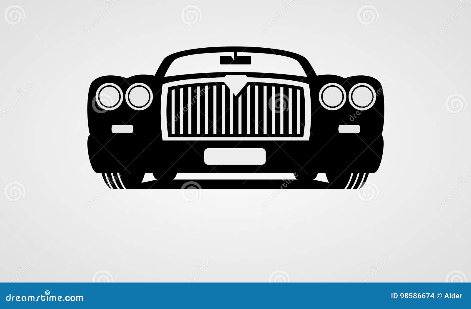 Generic retro car stock vector. Illustration of element - 98586674
