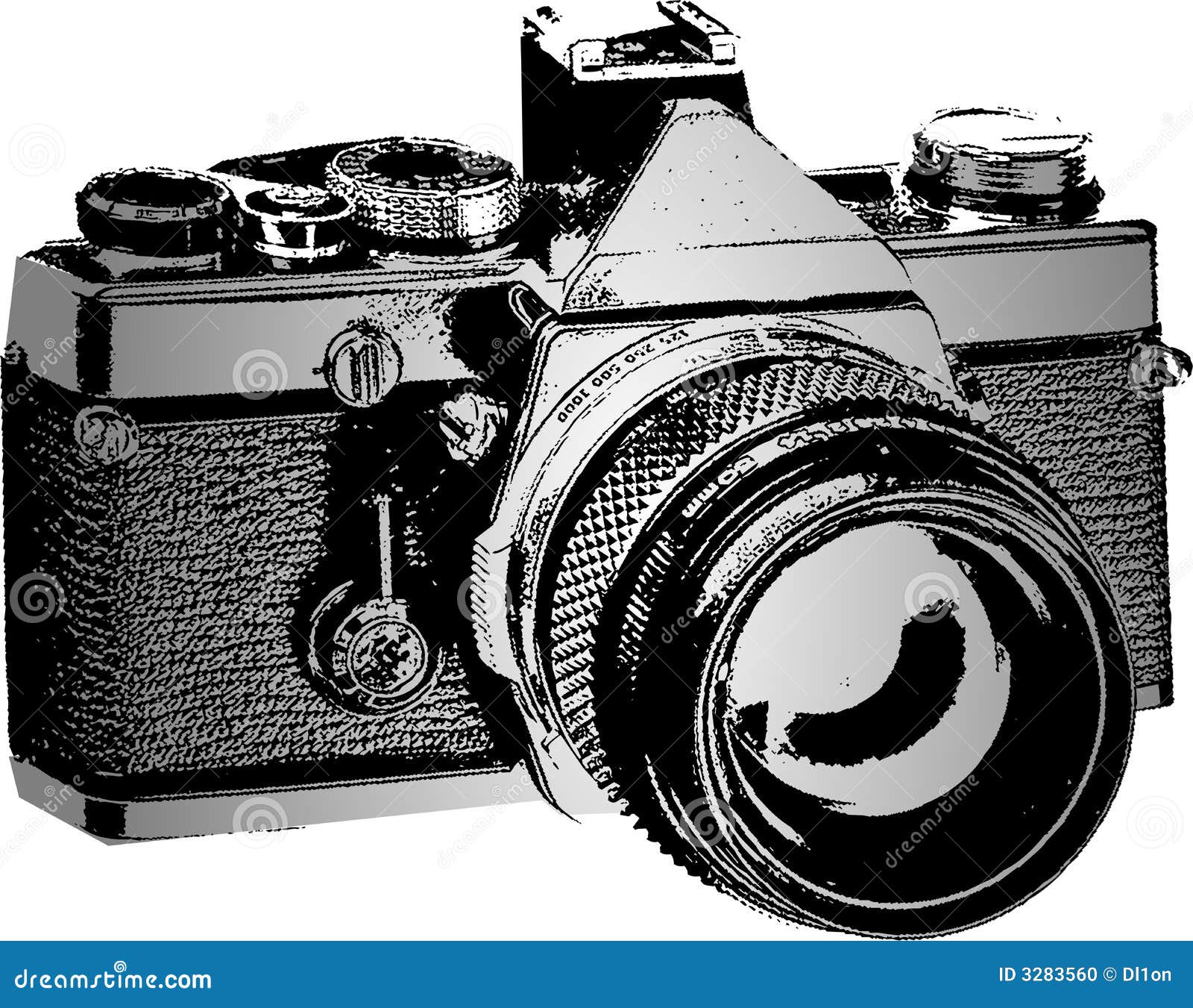 Generic SLR Photo Camera. stock vector. Illustration of pentax - 3283560