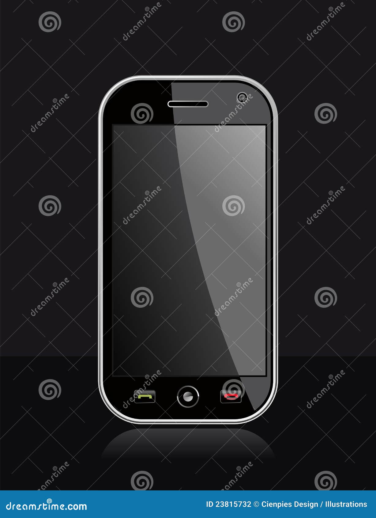Generic Smart Phone on Black Stock Vector - Illustration of player ...