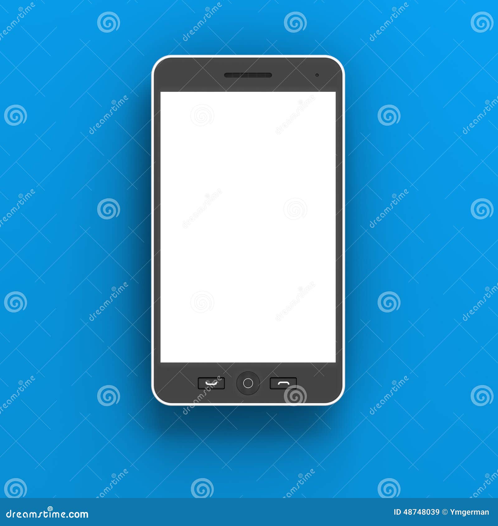 Generic Smartphone Against Blue Background, 3d Stock Illustration ...