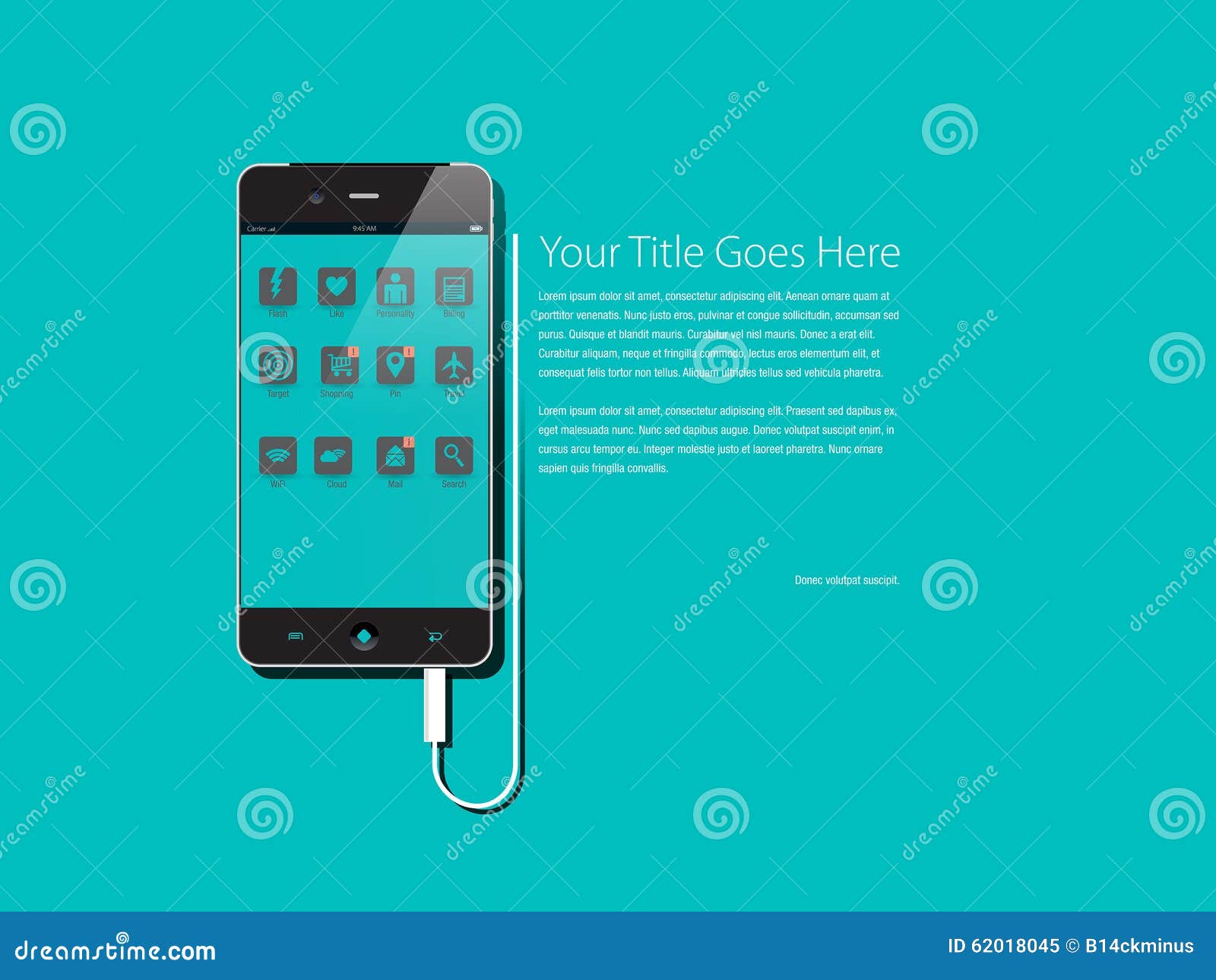Generic Smartphone Charging Design Template Stock Vector - Illustration ...