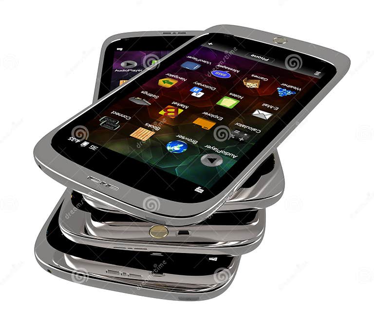 Generic smartphones stock illustration. Illustration of touch - 25425336