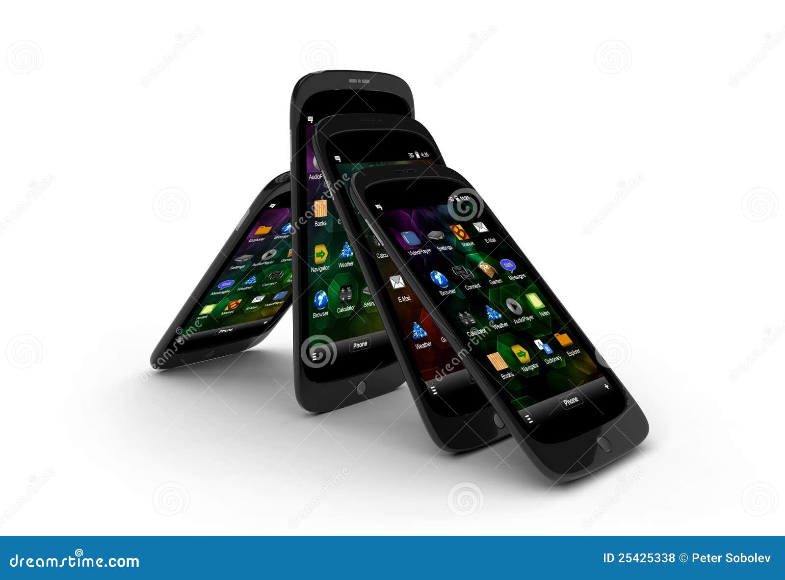 Generic smartphones stock illustration. Illustration of display - 25425338