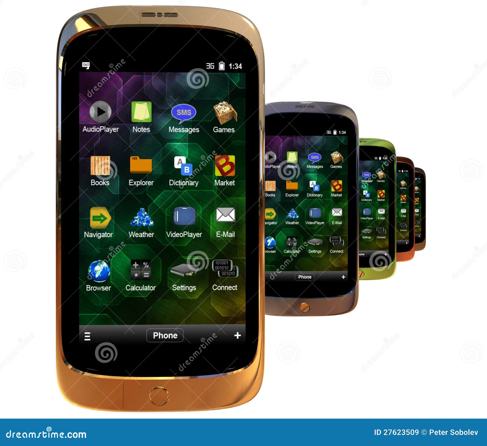 Generic smartphones stock illustration. Illustration of equipment ...