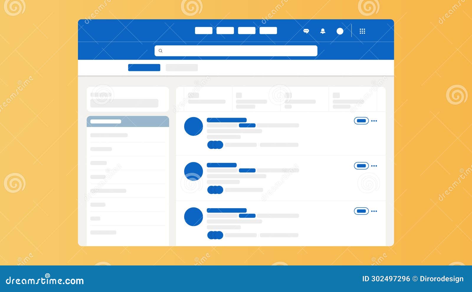 Generic Social Media News Feed Interface Stock Vector - Illustration of ...