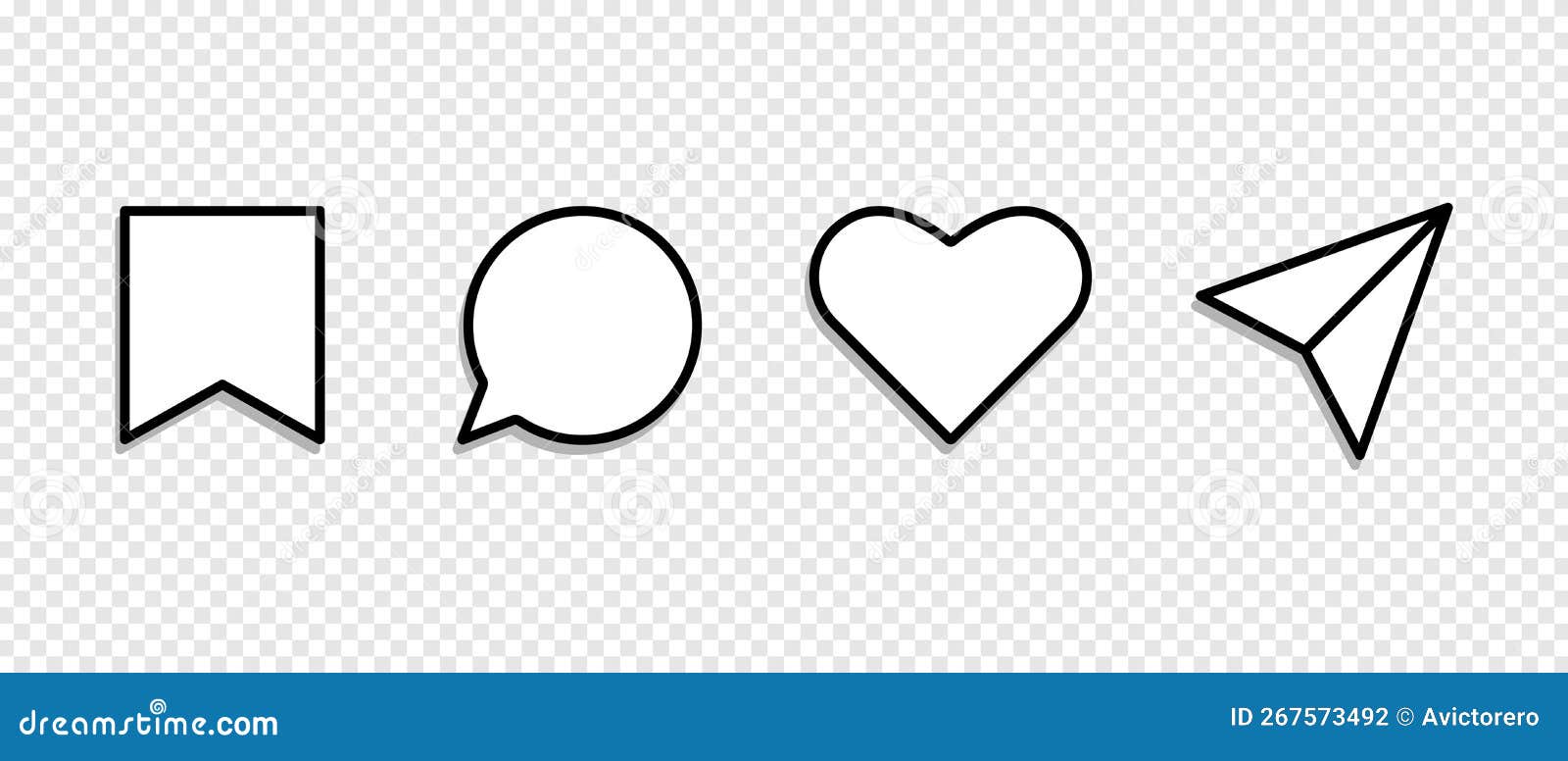 Generic Social Media User Interface Icon Set. Like, Comment, Share and ...