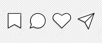 Generic Social Media User Interface Icon Set. Like, Comment, Share and ...