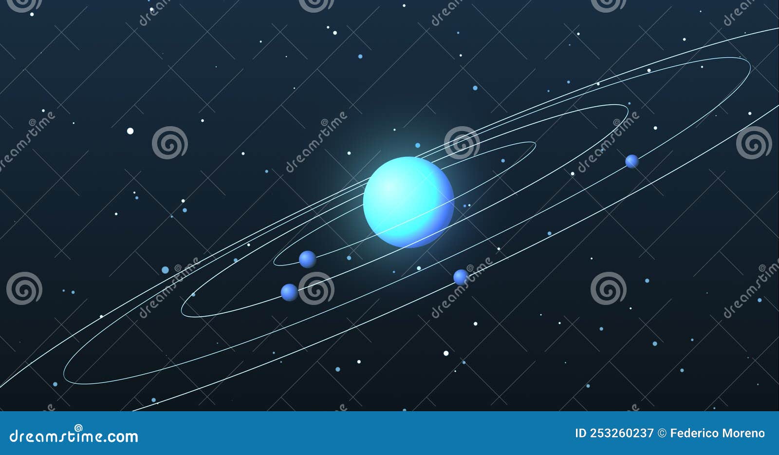 Generic Solar System. Planets Orbiting a Blue Star Stock Illustration ...