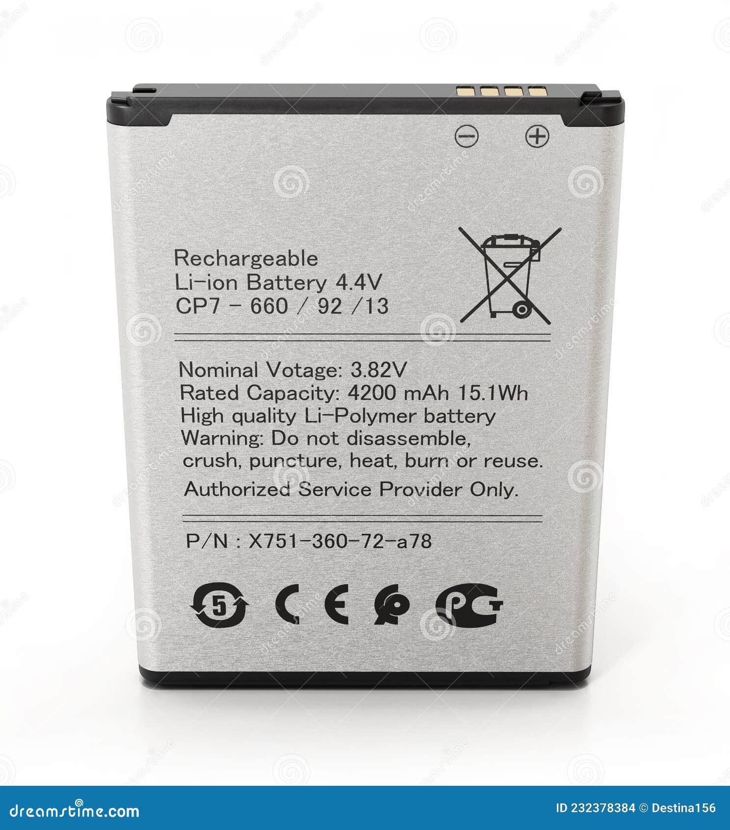 Generic AA Battery Isolated On White Background. 3D Illustration ...