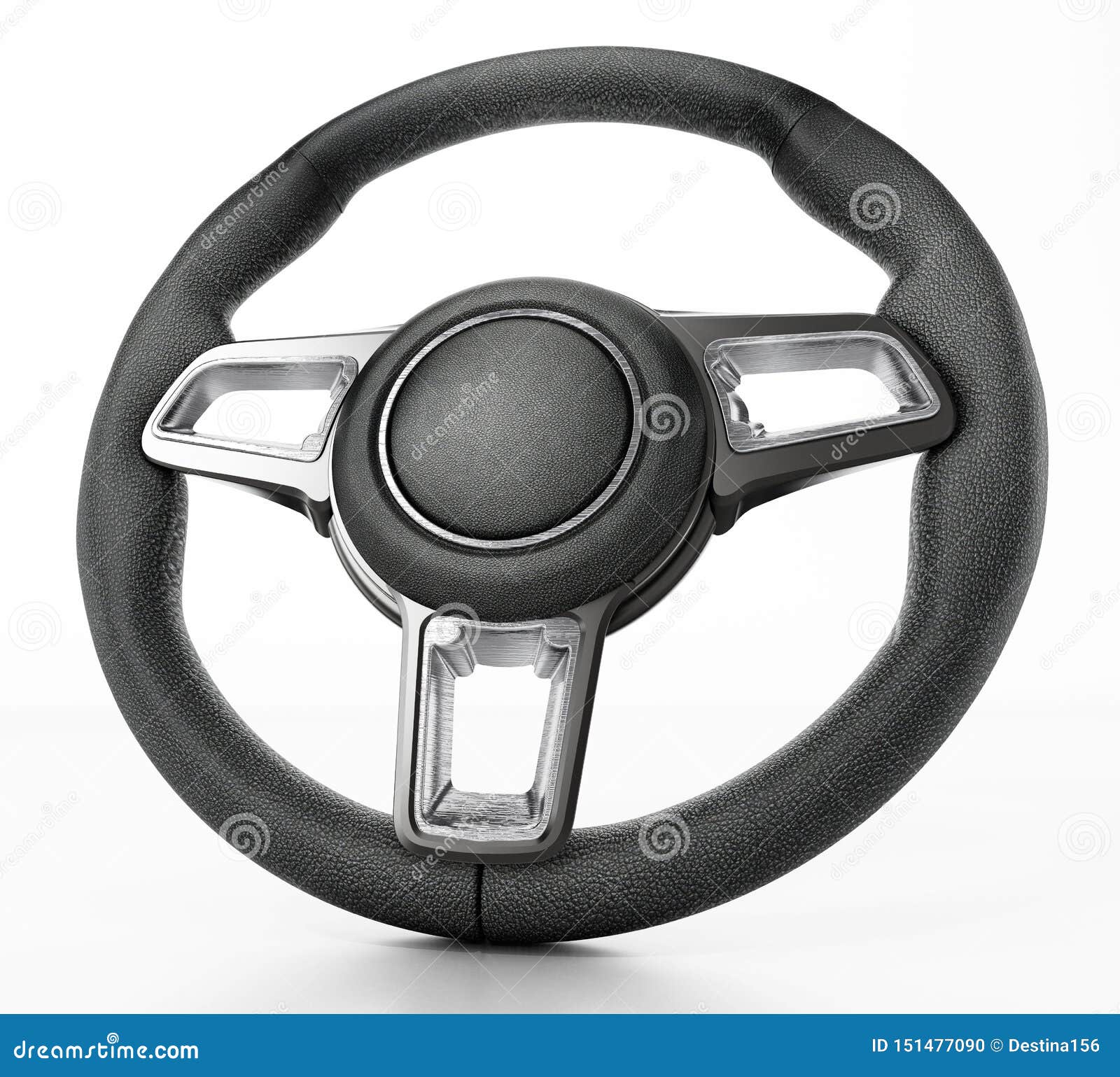 Generic Steering Wheel Isolated on White Background. 3D Illustration ...
