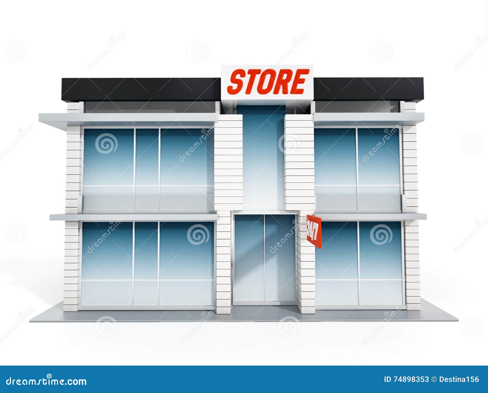 Generic Store Front. 3D Illustration Stock Illustration - Illustration ...