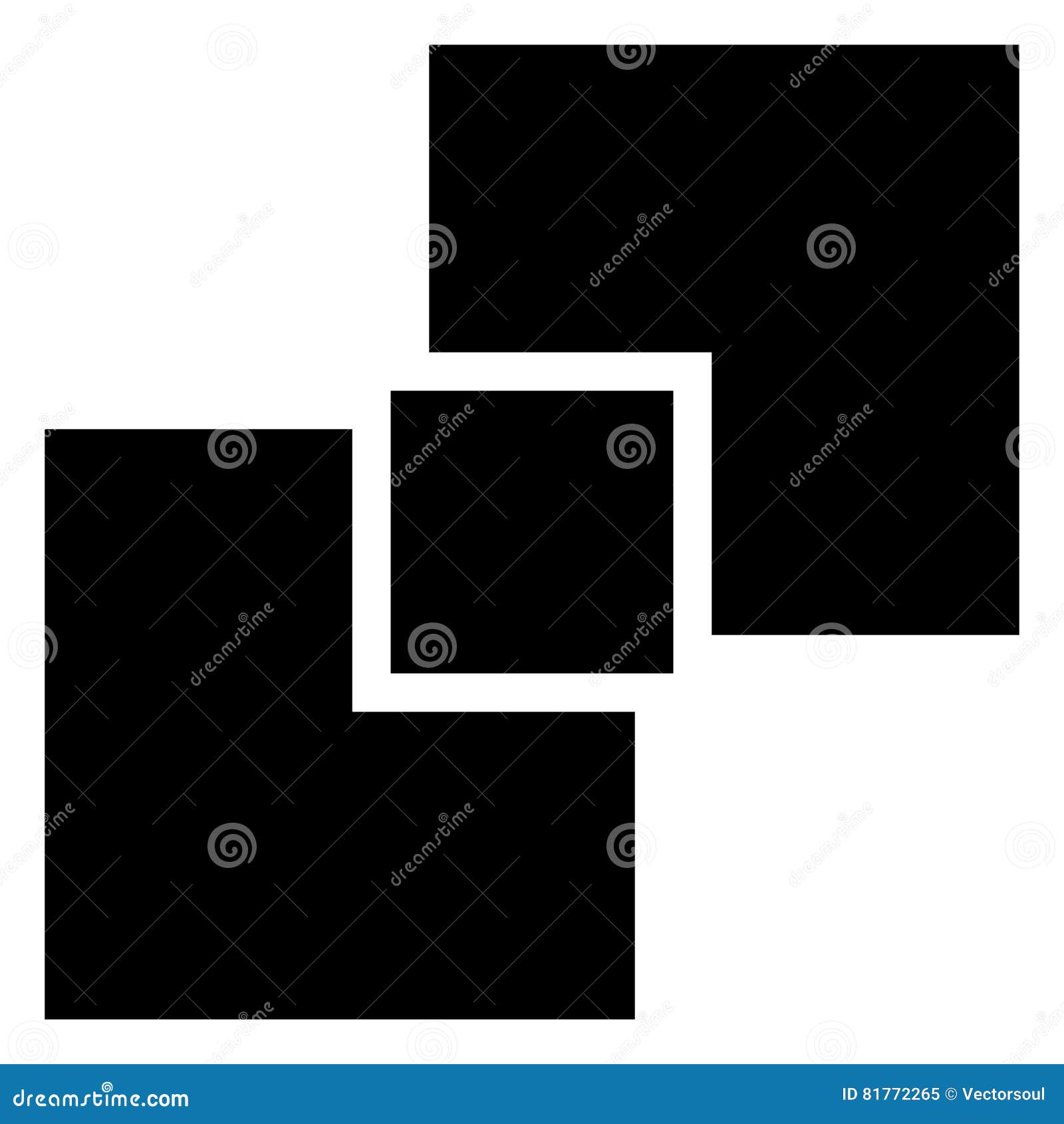 Generic Symbol with Overlapping Squares. Conceptual Icon for Uni Stock ...