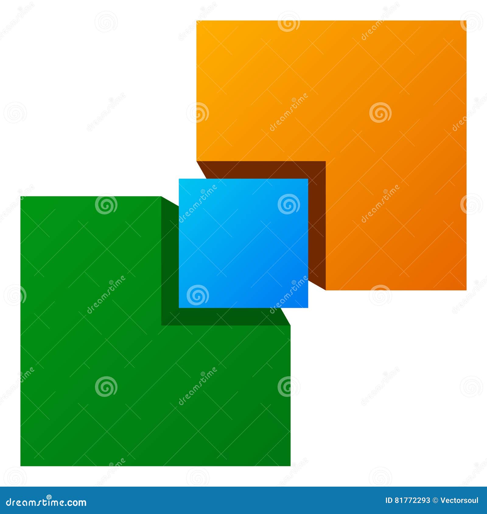 Generic Symbol with Overlapping Squares. Conceptual Icon for Uni Stock ...