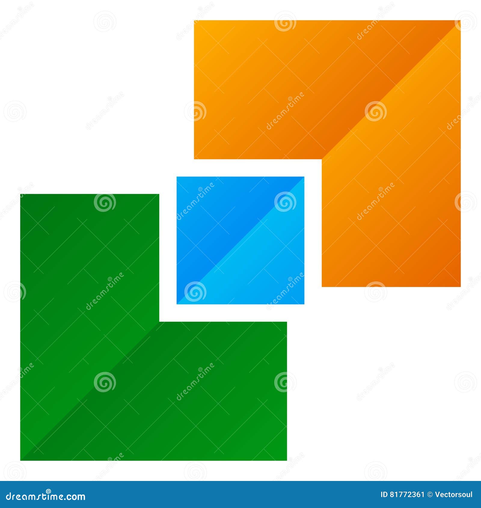 Generic Symbol with Overlapping Squares. Conceptual Icon for Uni Stock ...