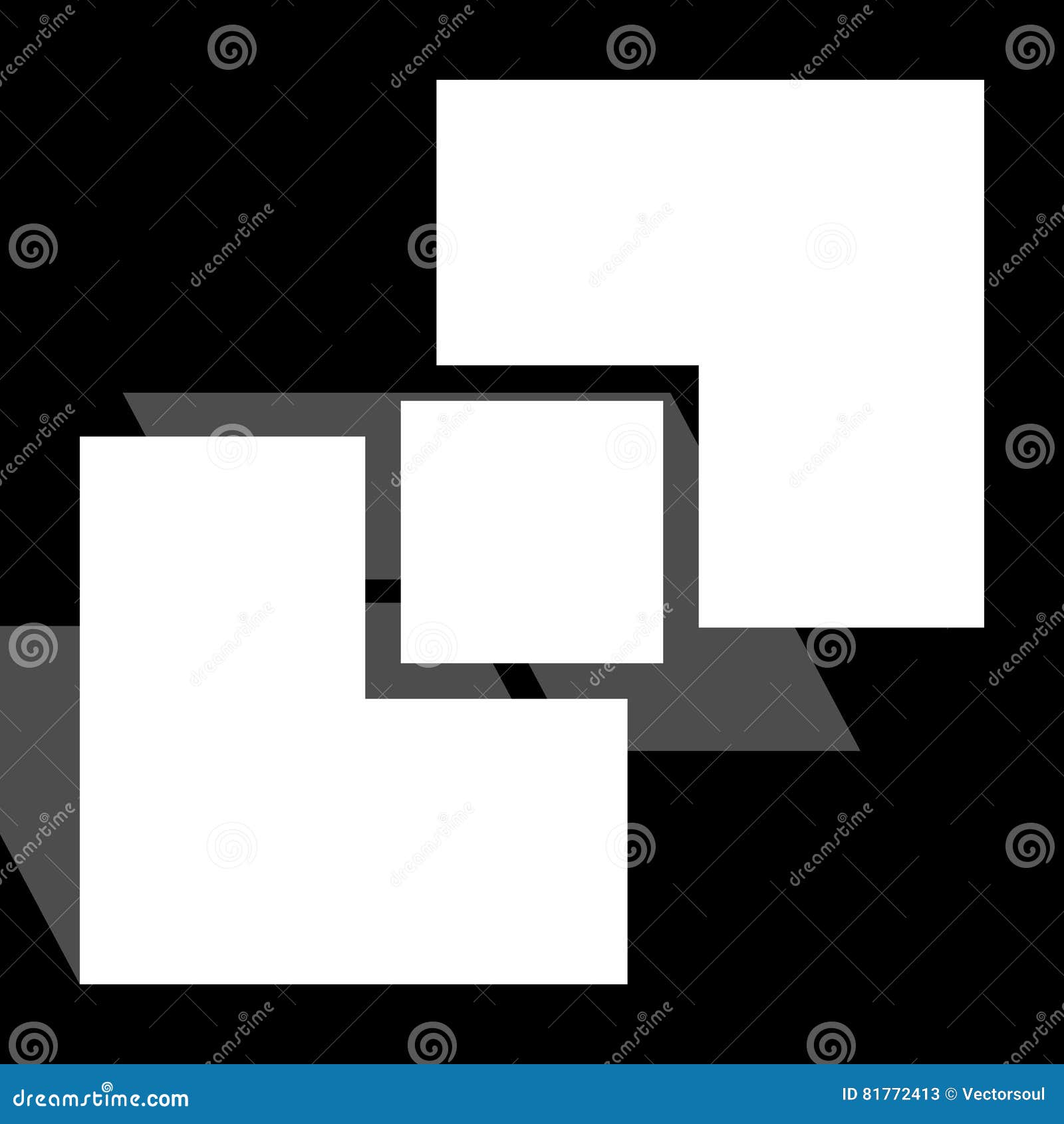 Generic Symbol with Overlapping Squares. Conceptual Icon for Uni Stock ...