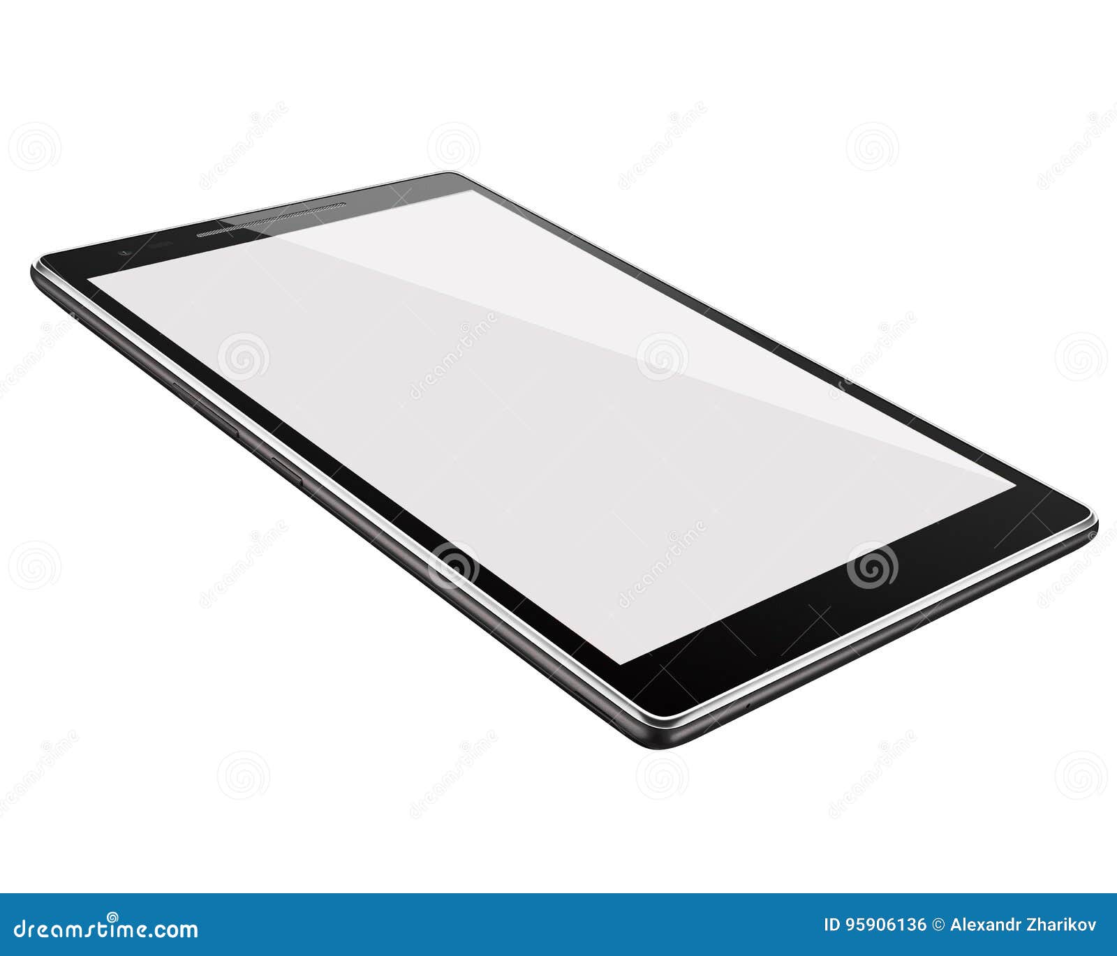Generic Tablet Computer with Blank Screen Isolated on White Background ...