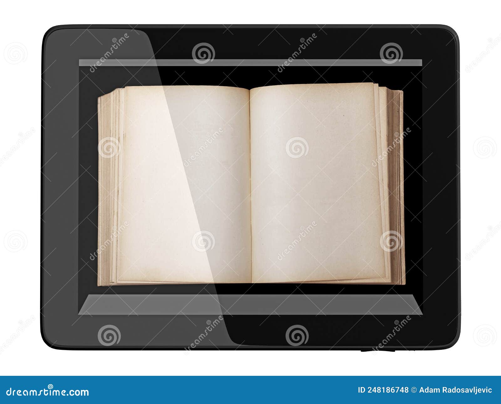 Generic Tablet Computer and Book - Digital Library Concept Stock ...