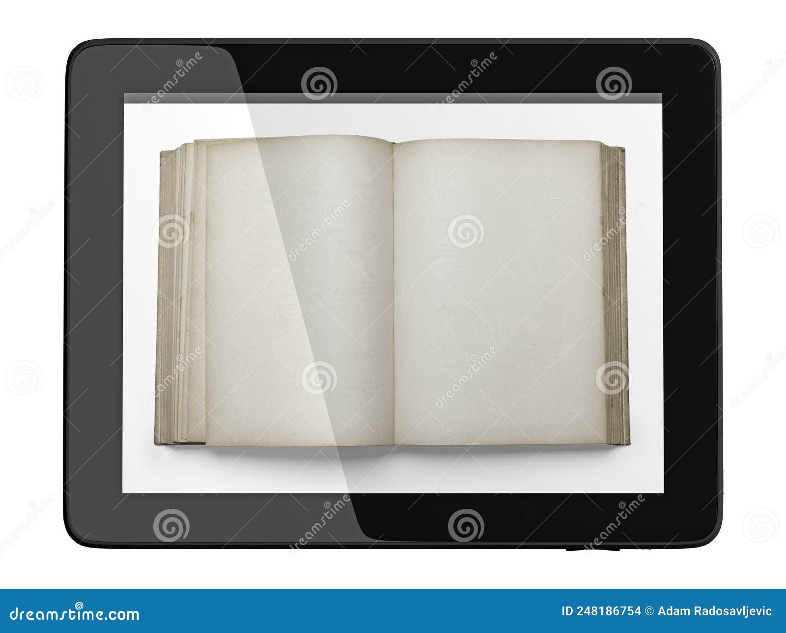 Generic Tablet Computer and Book - Digital Library Concept Stock ...