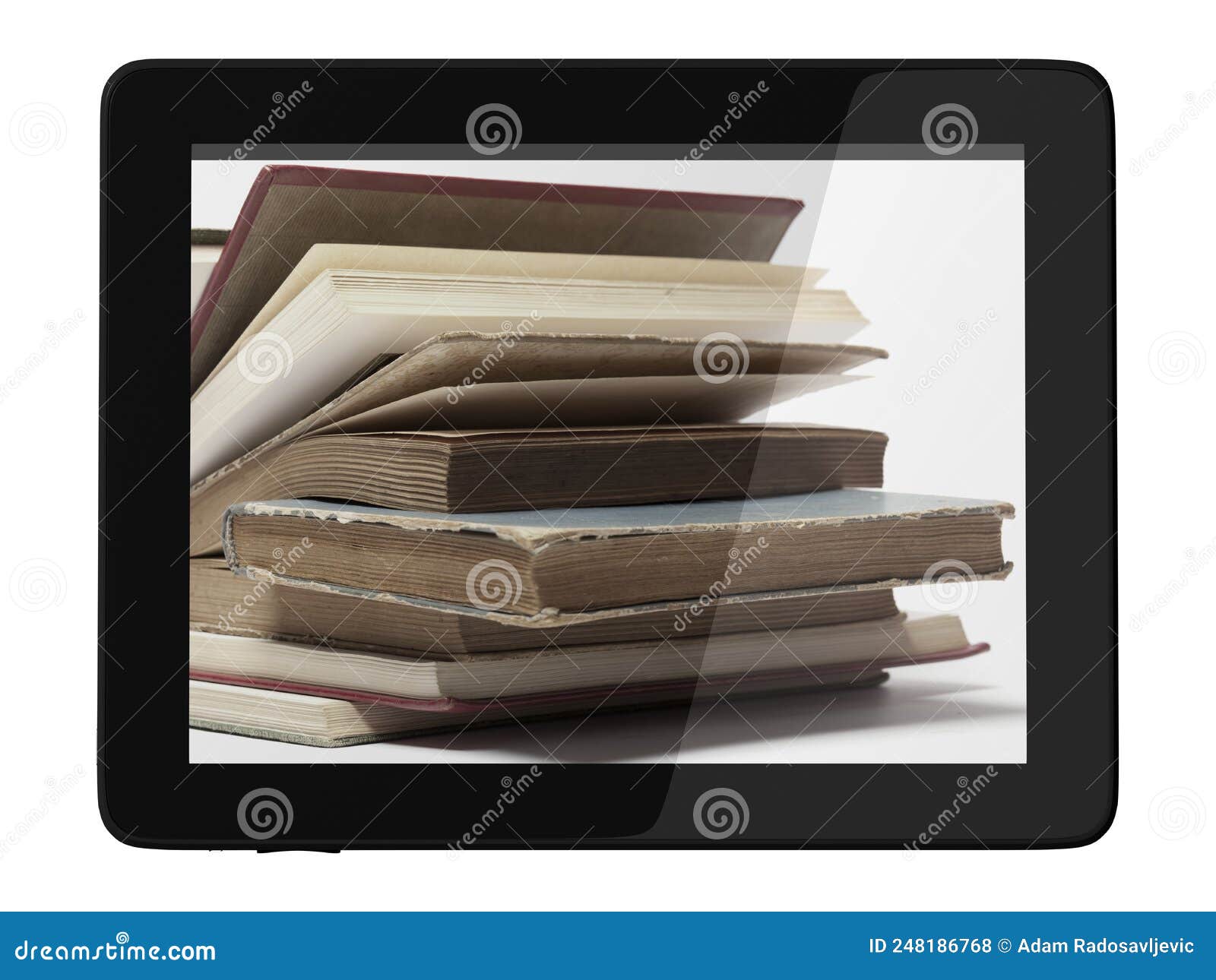 Generic Tablet Computer and Book - Digital Library Concept Stock ...