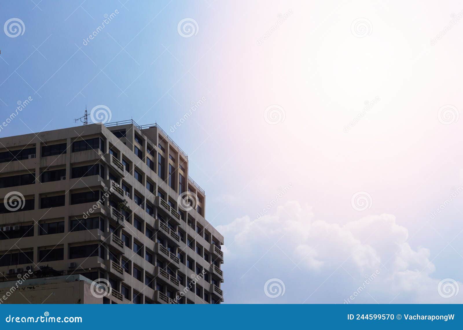 Generic Tower or Apartment on Blue Sky Background Stock Photo - Image ...