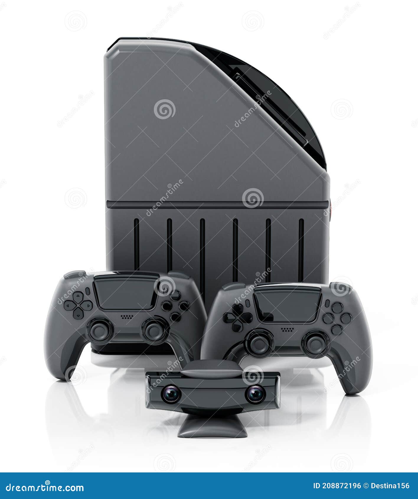 Generic Video Game Console Controllers and Camera Isolated on White ...